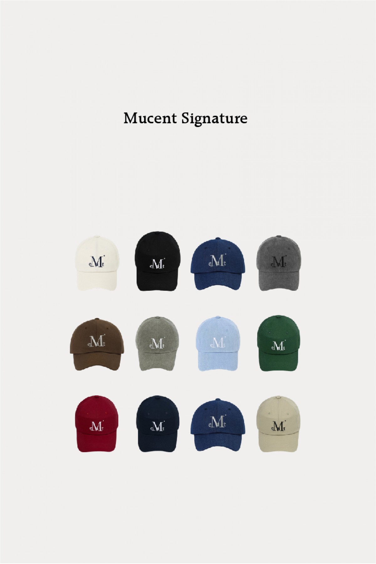[快速出貨] 韓國 Mucent Signature 字母老帽 (多色)